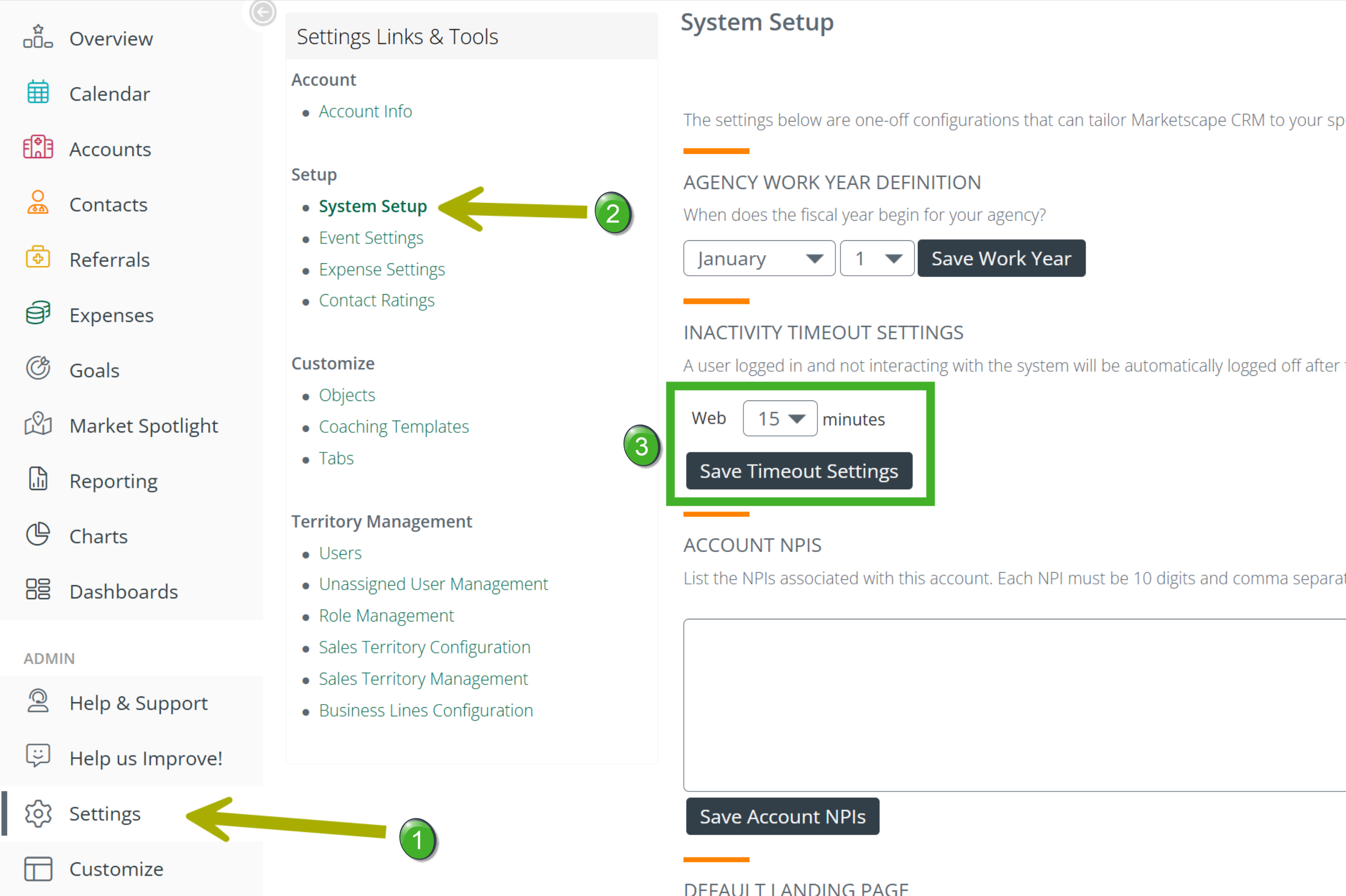 Time Out Settings for Marketscape CRM Web and Mobile – Marketscape CRM